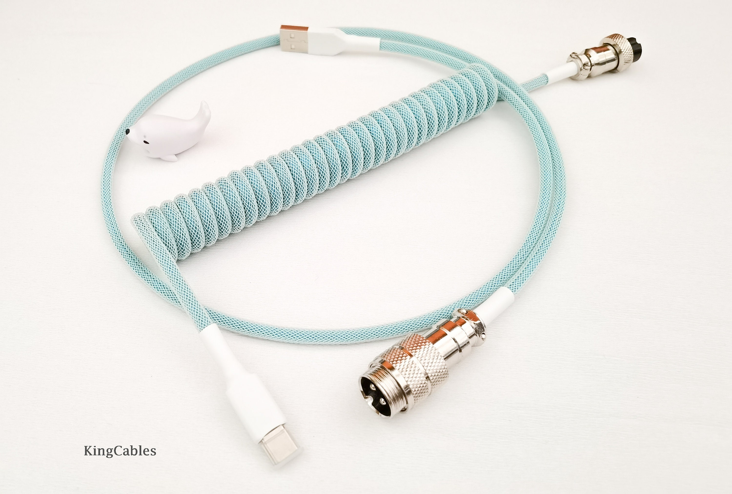 Coiled Mechanical Keyboard Cable pastel Teal | Etsy UK