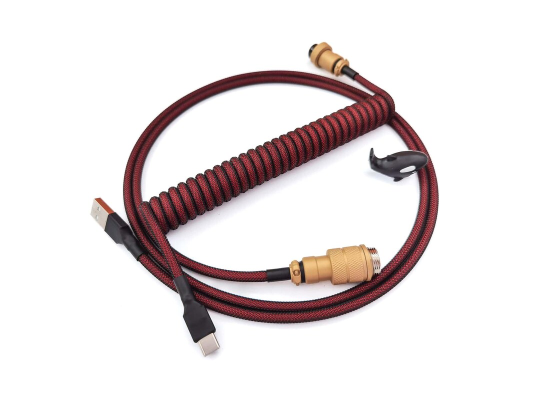 Coiled Keyboard Cable “red Samurai” - Etsy