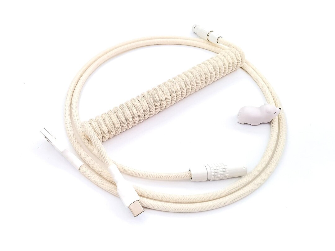 Coiled Keyboard LEMO Cable "coffee Cream" - Etsy