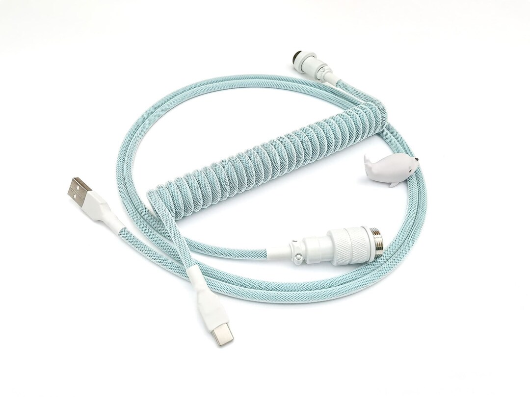 Coiled Keyboard Cable “pastel Teal” - Etsy