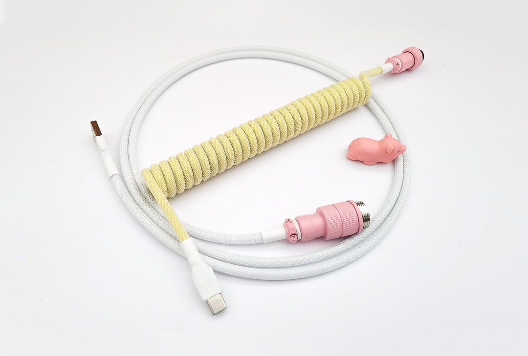 Coiled Mechanical Keyboard Cable pastel Yellow - Etsy