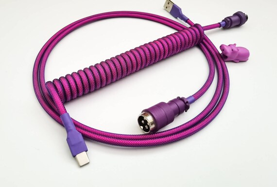 Coiled Mechanical Keyboard Cable neon Pink | Etsy