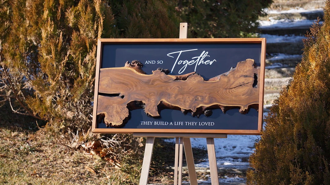 Personalized Wooden Sign With Natural Oleaster Wood - Custom Wall Art ...