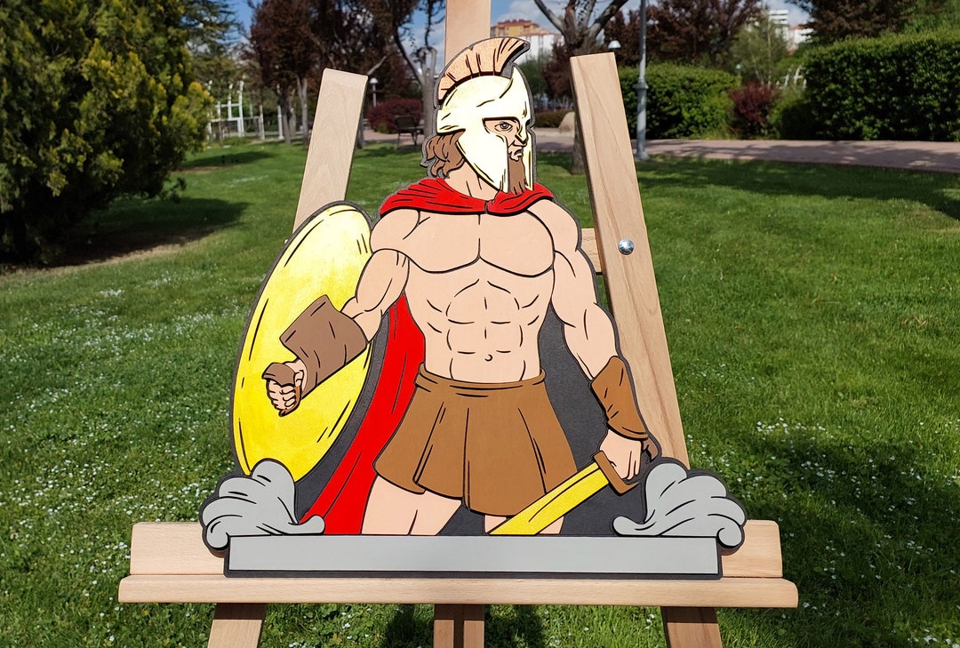 ARES Wooden Wall Art For, Greek God of War Colourful Wall Painting Wall ...