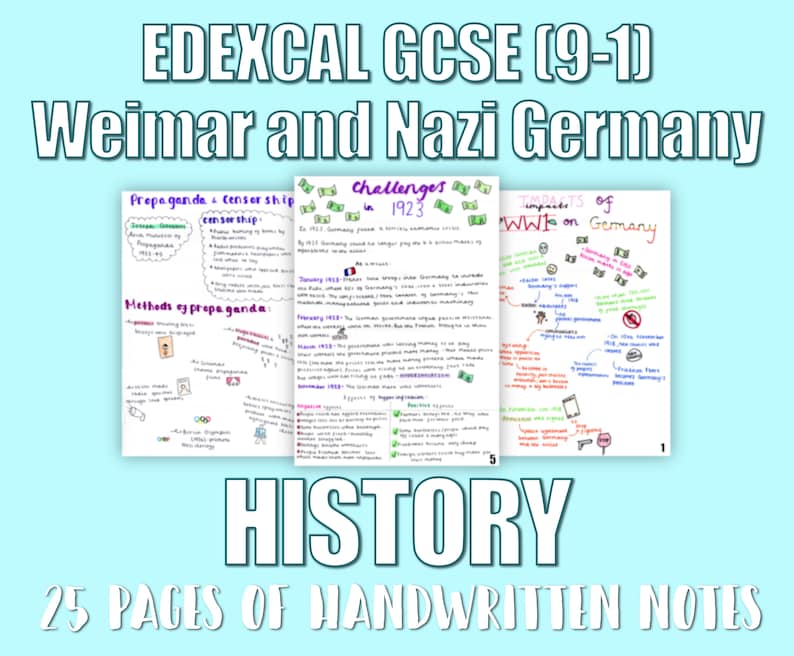 EDEXCEL GCSE (9-1) History Revision Notes : Weimar and Nazi Germany ...