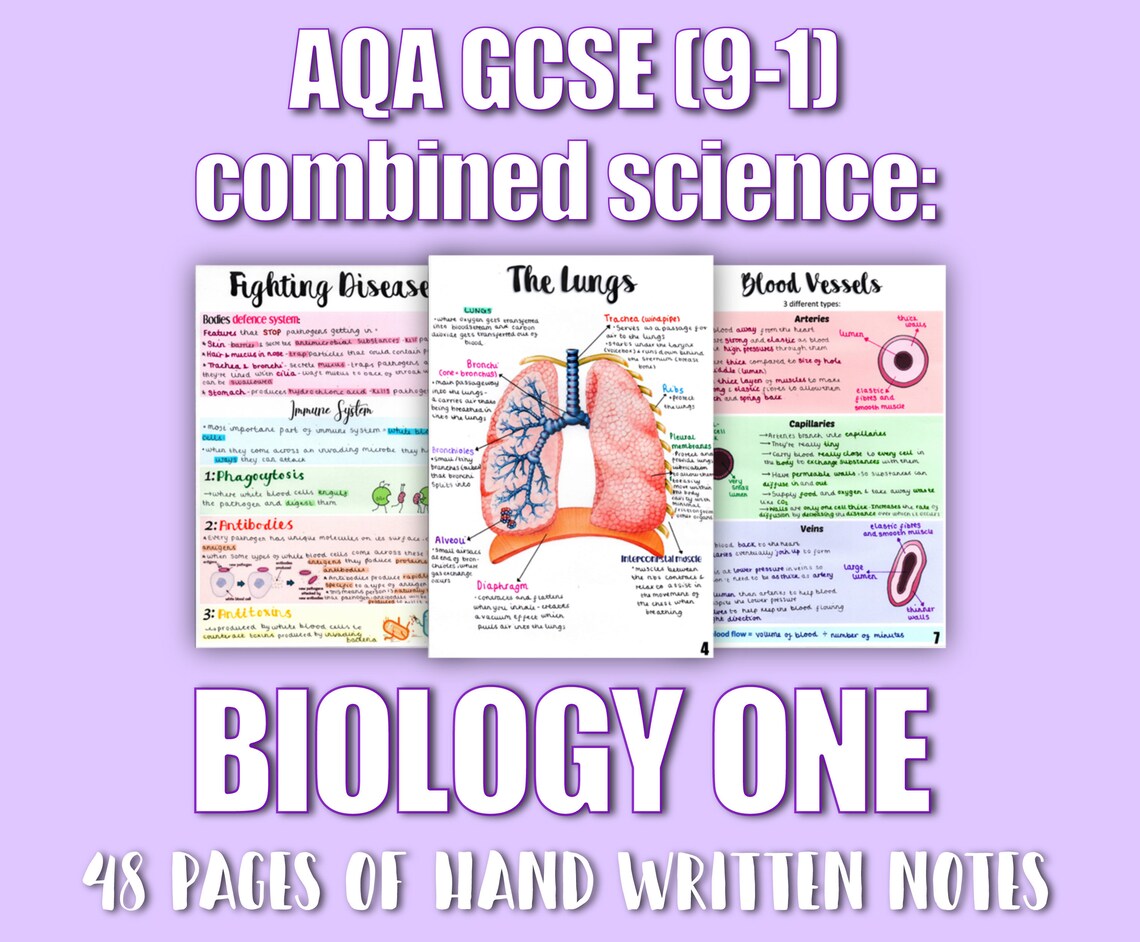 Aqa Gcse 9 1 Combined Science Revision Notes Biology One Etsy Uk
