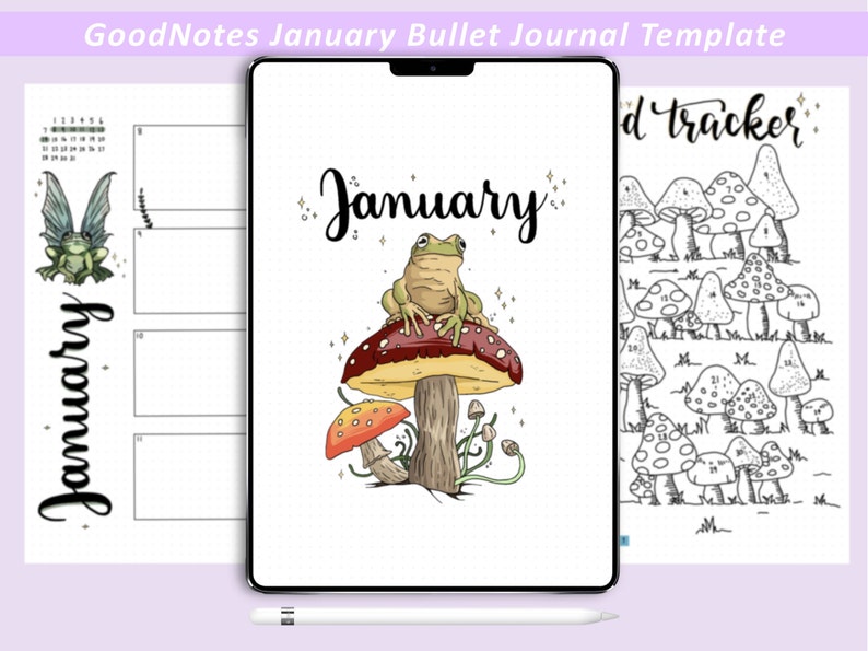 January Bullet Journal, Goodnotes Template, Goodnotes Planner, iPad ...