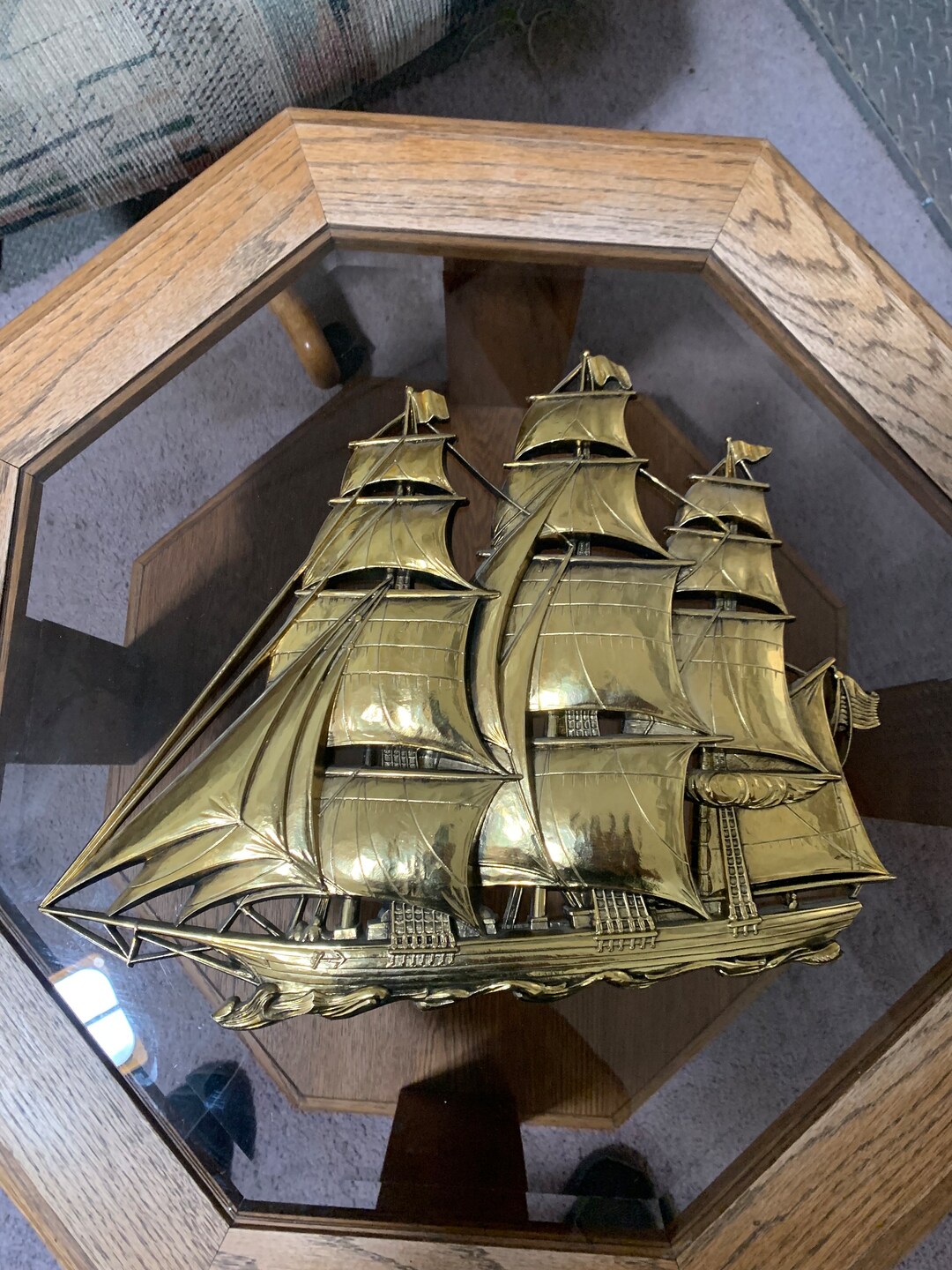 Vintage Ship Brass Gold Colored Wall Decor - Etsy