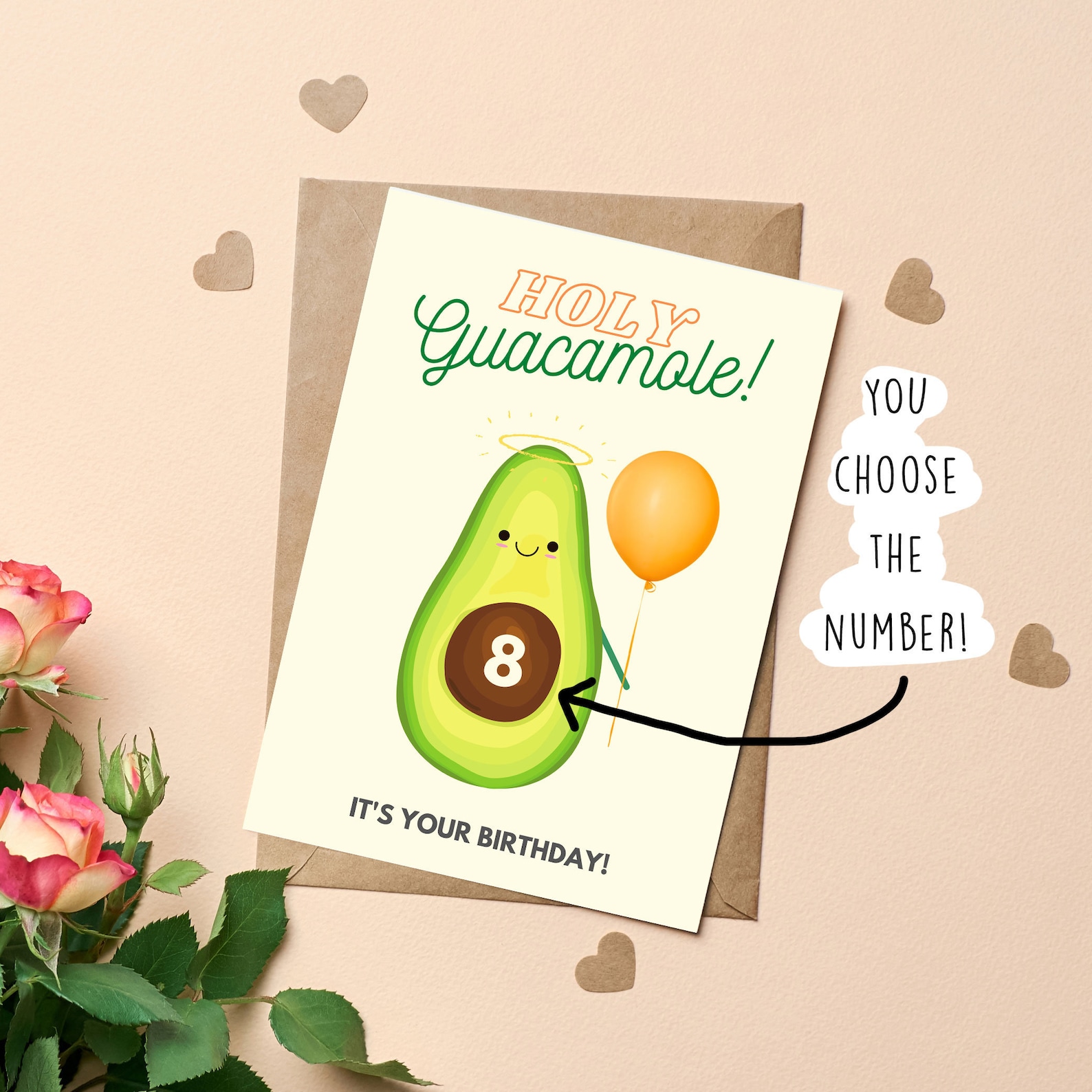 Avocado Birthday Card Happy Birthday Card Avocado Card Kids | Etsy