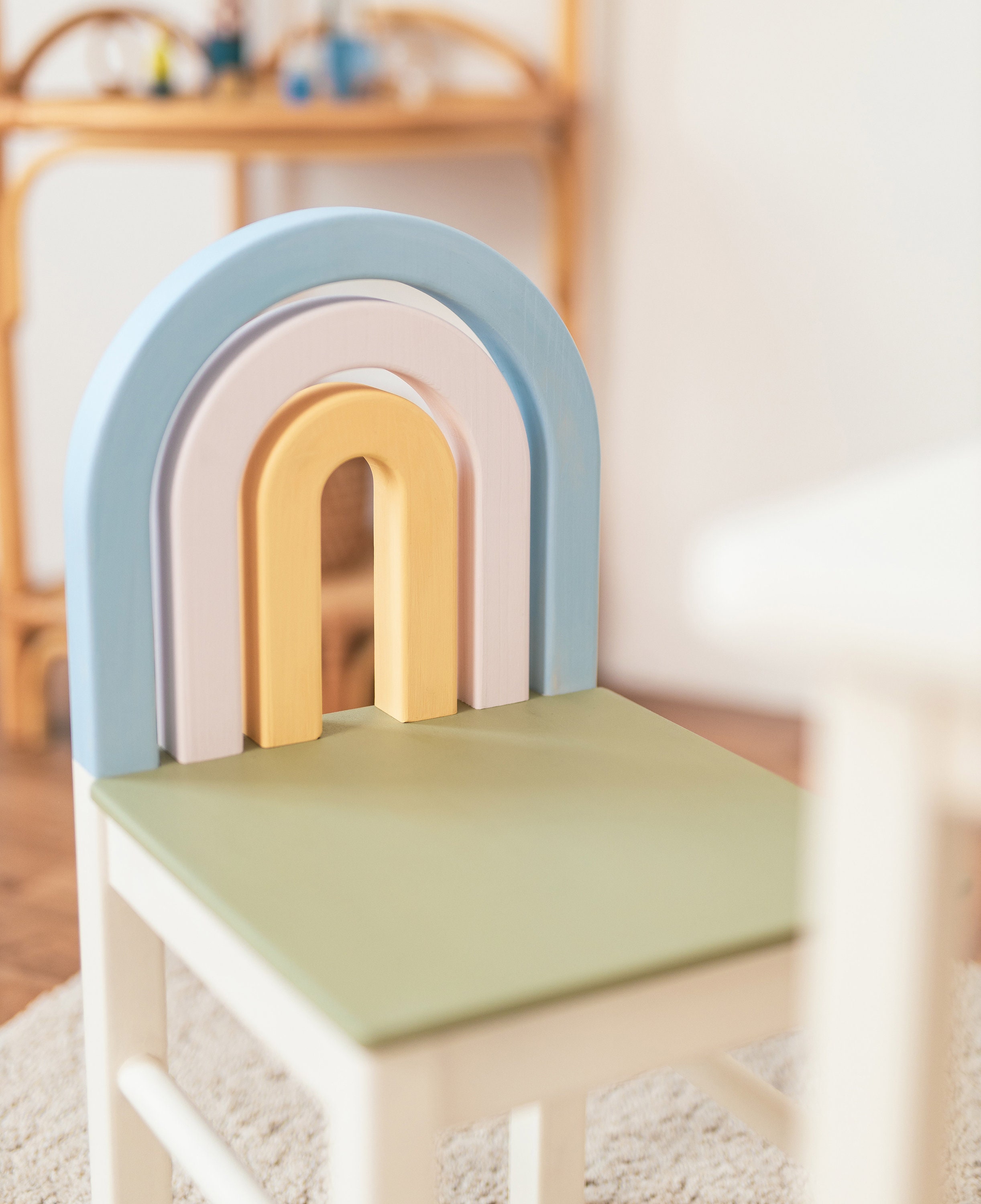 Children's Chair Rainbow Personalized Children's - Etsy UK