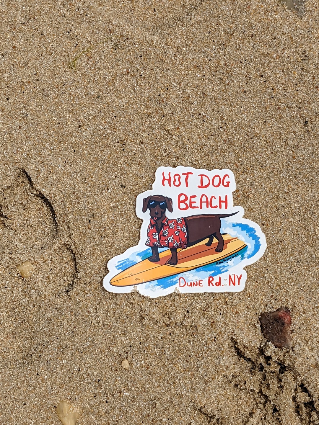 Hot Dog Beach Sticker - Etsy