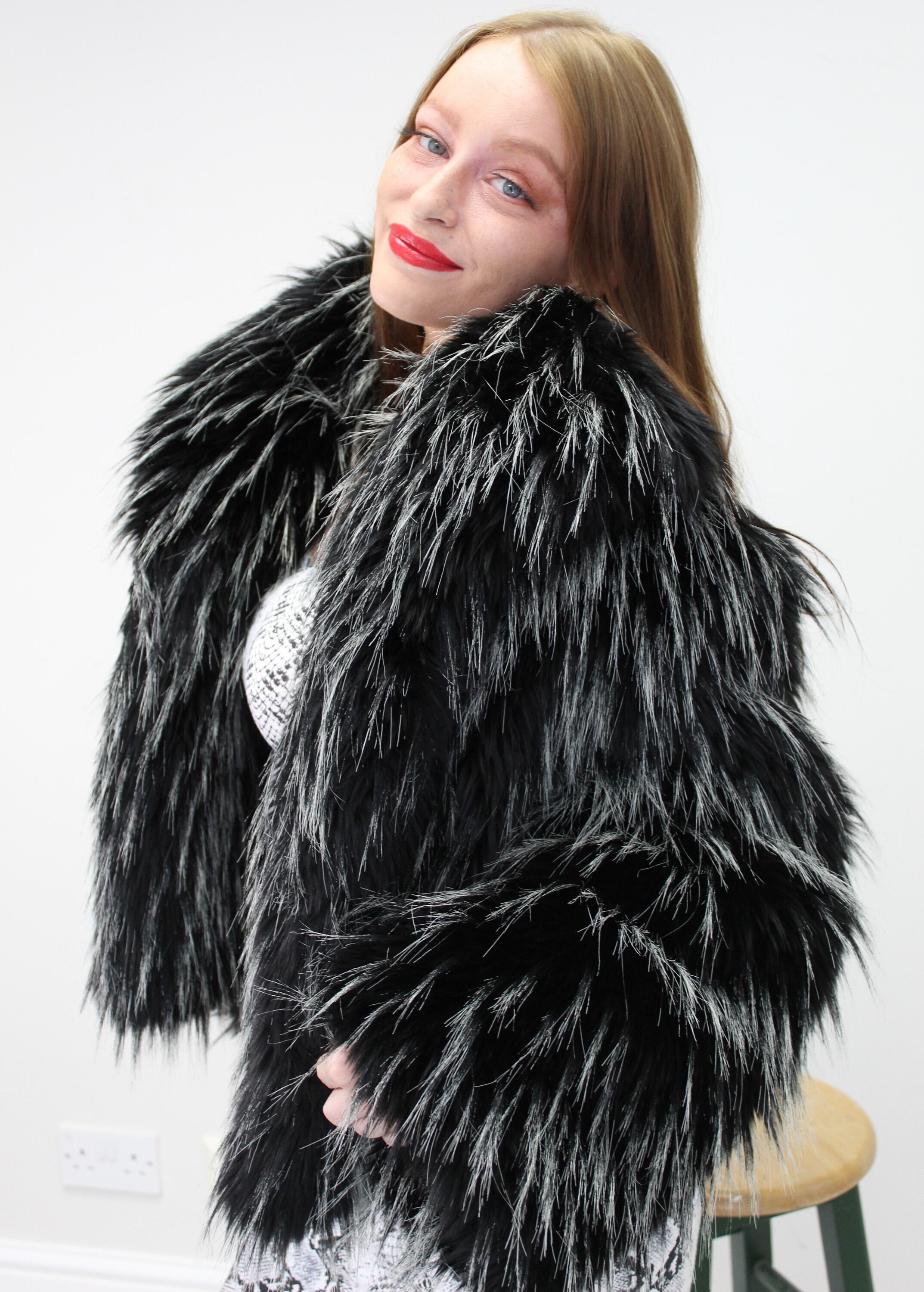 Tissavel Porcupine Faux Fur Cropped Jacket - Etsy
