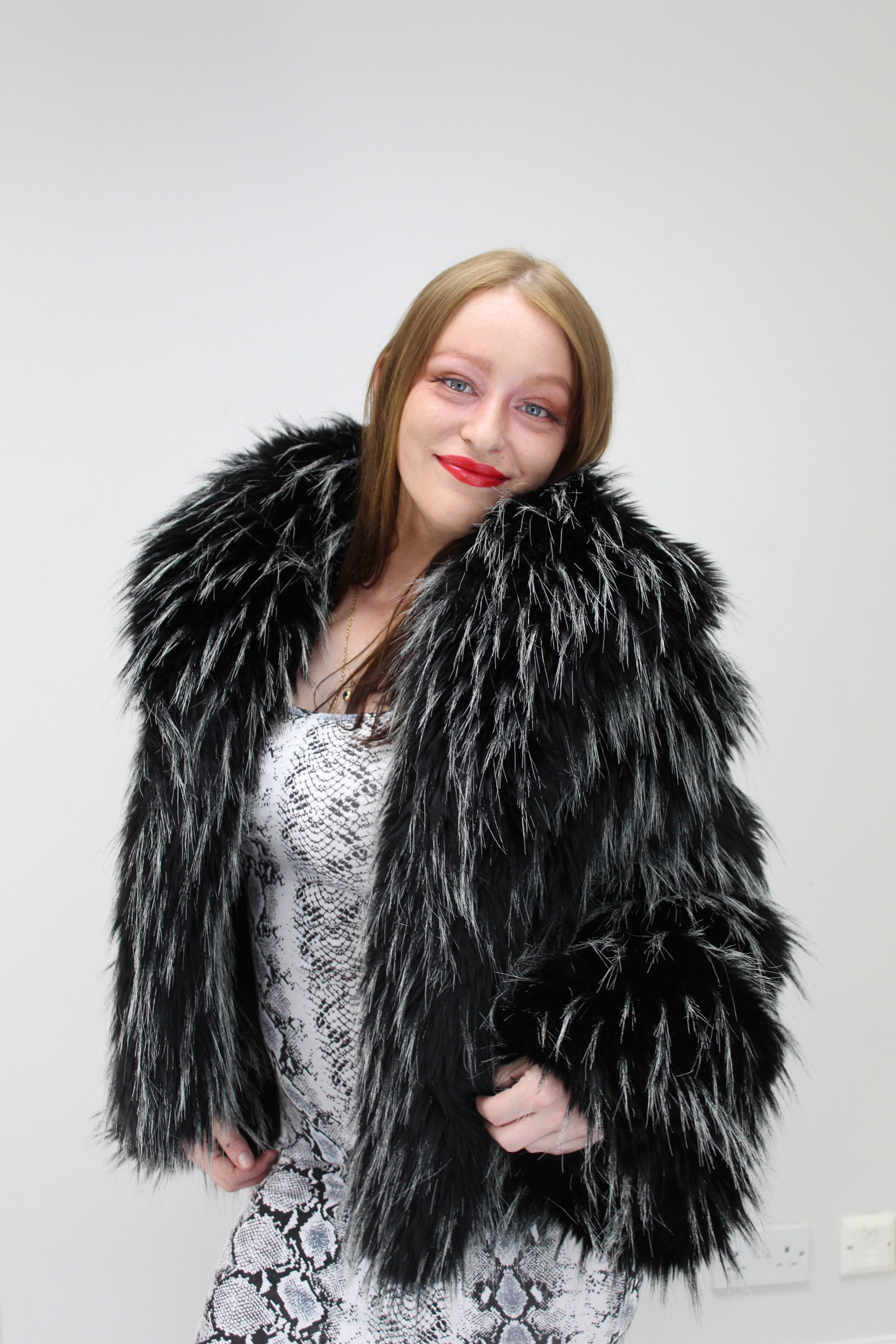 Tissavel Porcupine Faux Fur Cropped Jacket - Etsy