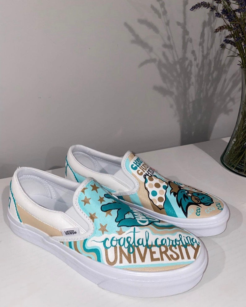 Hand Painted College Vans - Etsy