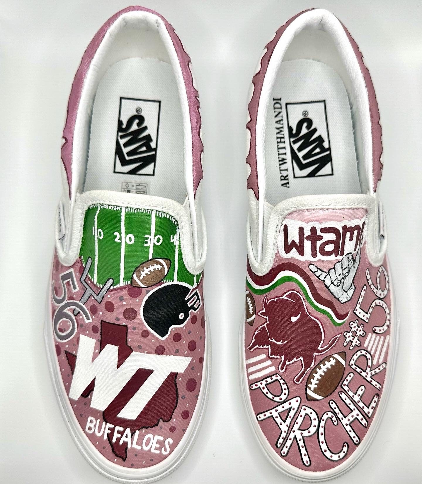 Hand Painted College Vans - Etsy