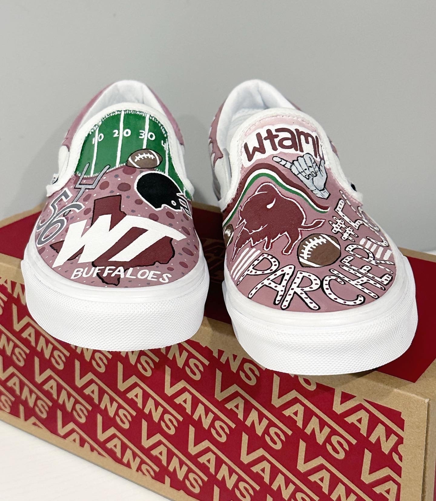 Hand Painted College Vans - Etsy