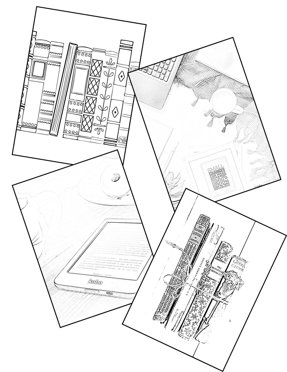 Bookish Coloring Page Adult Coloring Book Printable - Etsy