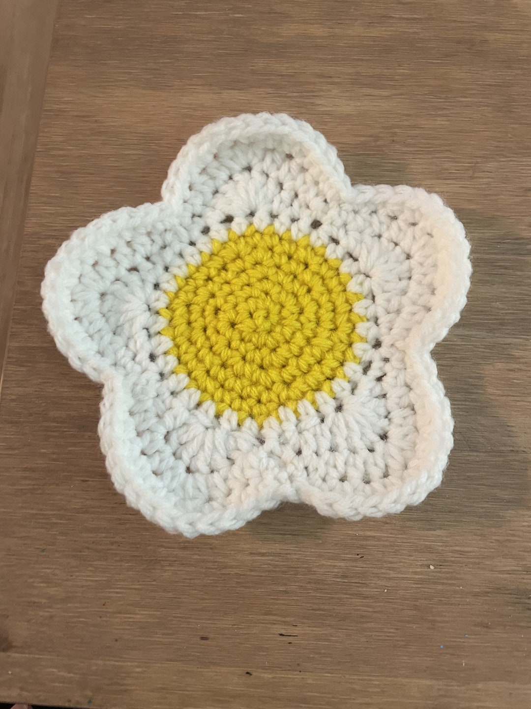 Crochet Flower Coaster - Daisy Coaster - Flower Coaster - Handmade ...