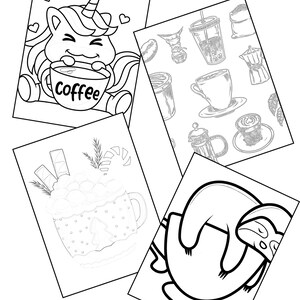 Coffee Lovers Coloring Page - Printable PDF Instant Download - Coffee ...
