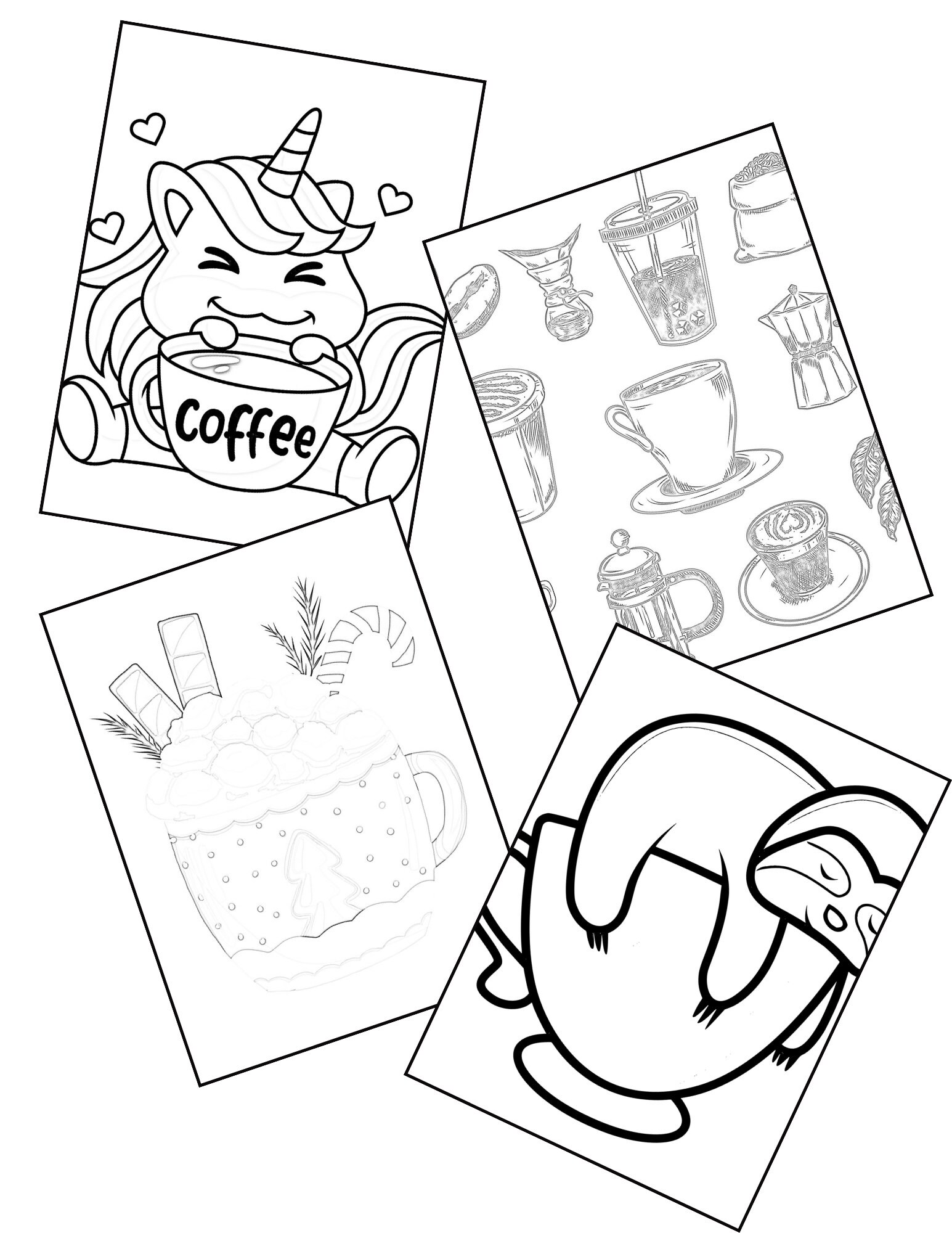 Coffee Lovers Coloring Page Printable PDF Instant Download Coffee ...