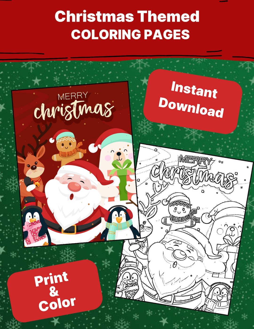 Festive Christmas Coloring Pages, Christmas Printable, Prtintable ...