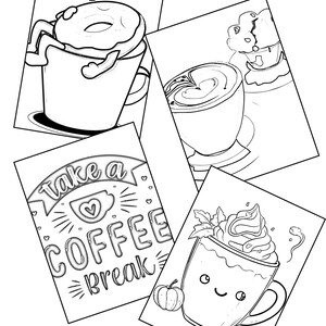 Coffee Lovers Coloring Page - Printable PDF Instant Download - Coffee ...