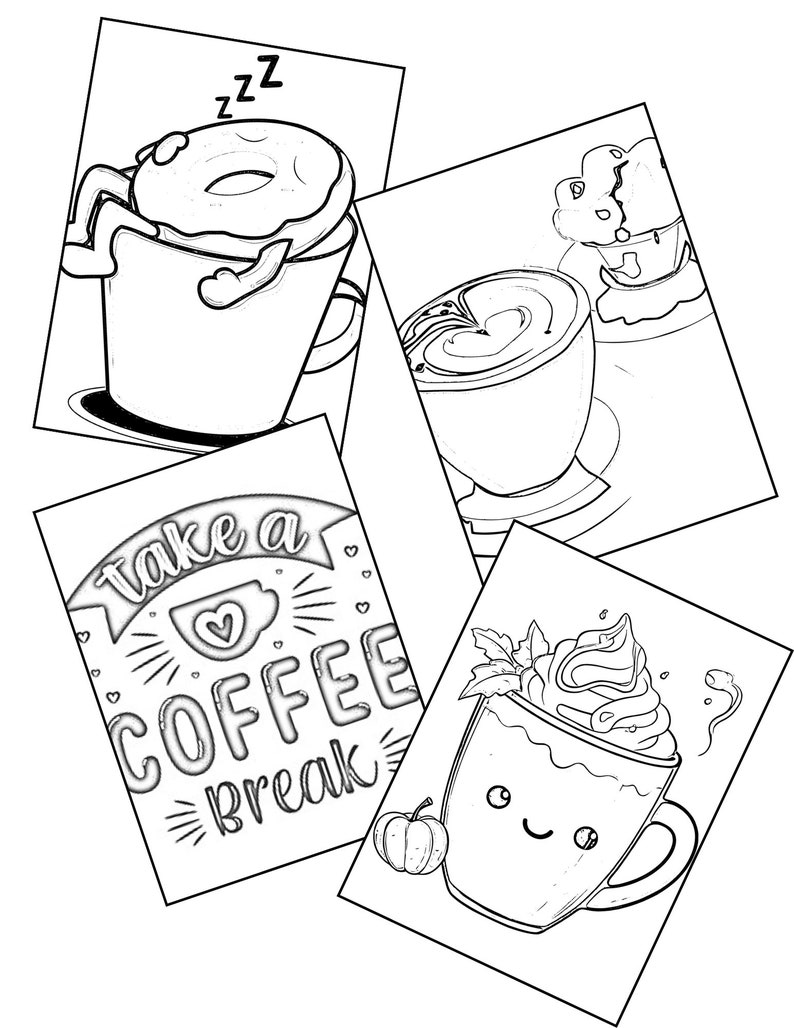 Coffee Lovers Coloring Page Printable PDF Instant Download Coffee ...