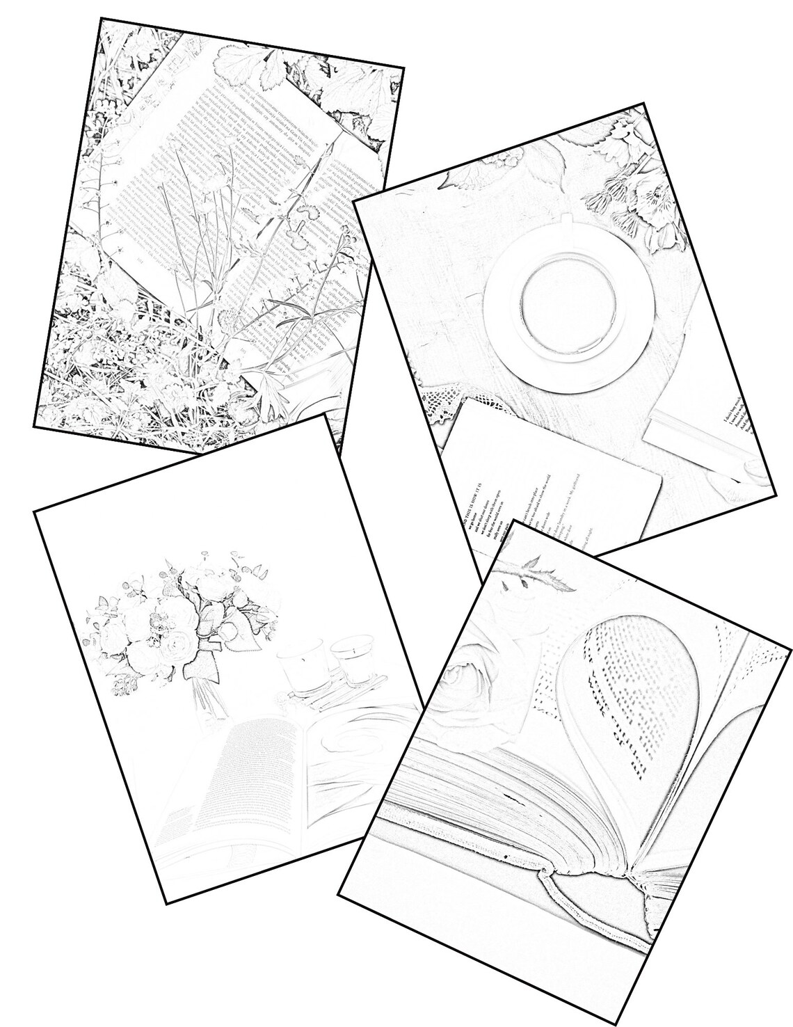 Bookish Coloring Page Adult Coloring Book Printable - Etsy