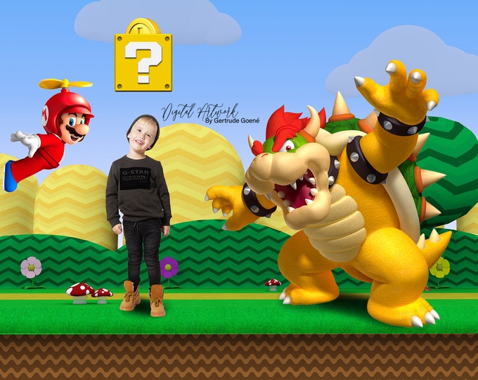 Digital Backdrop Super Mario Bowser - Etsy