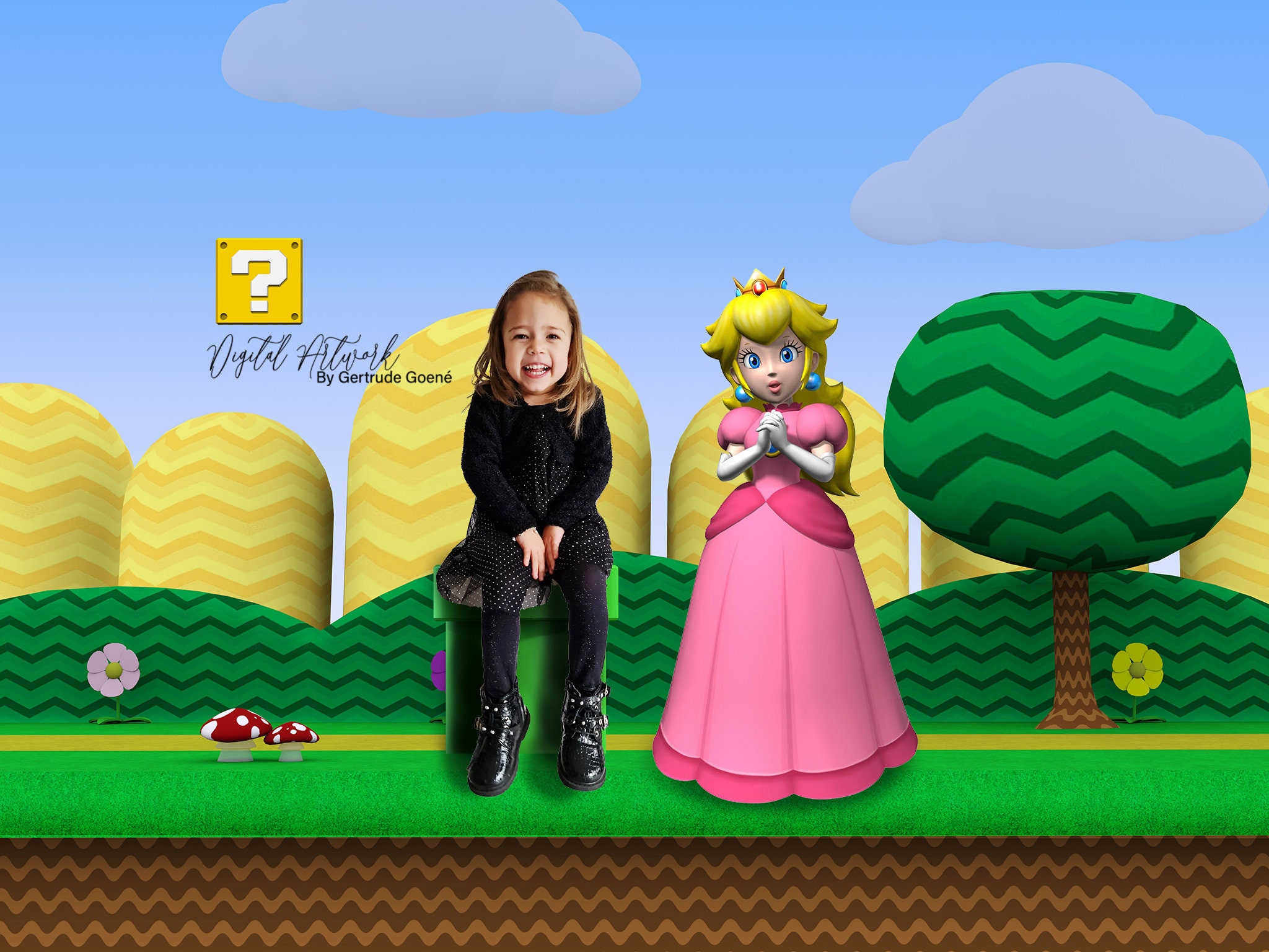 Digital Backdrop Princess Peach - Etsy