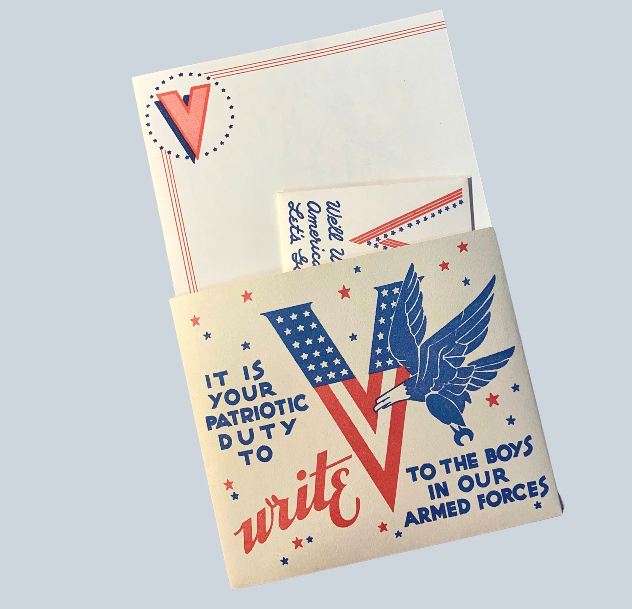 WW2 US Letter Writing Set, Morale Envelopes, Vintage Mail, Letters ...