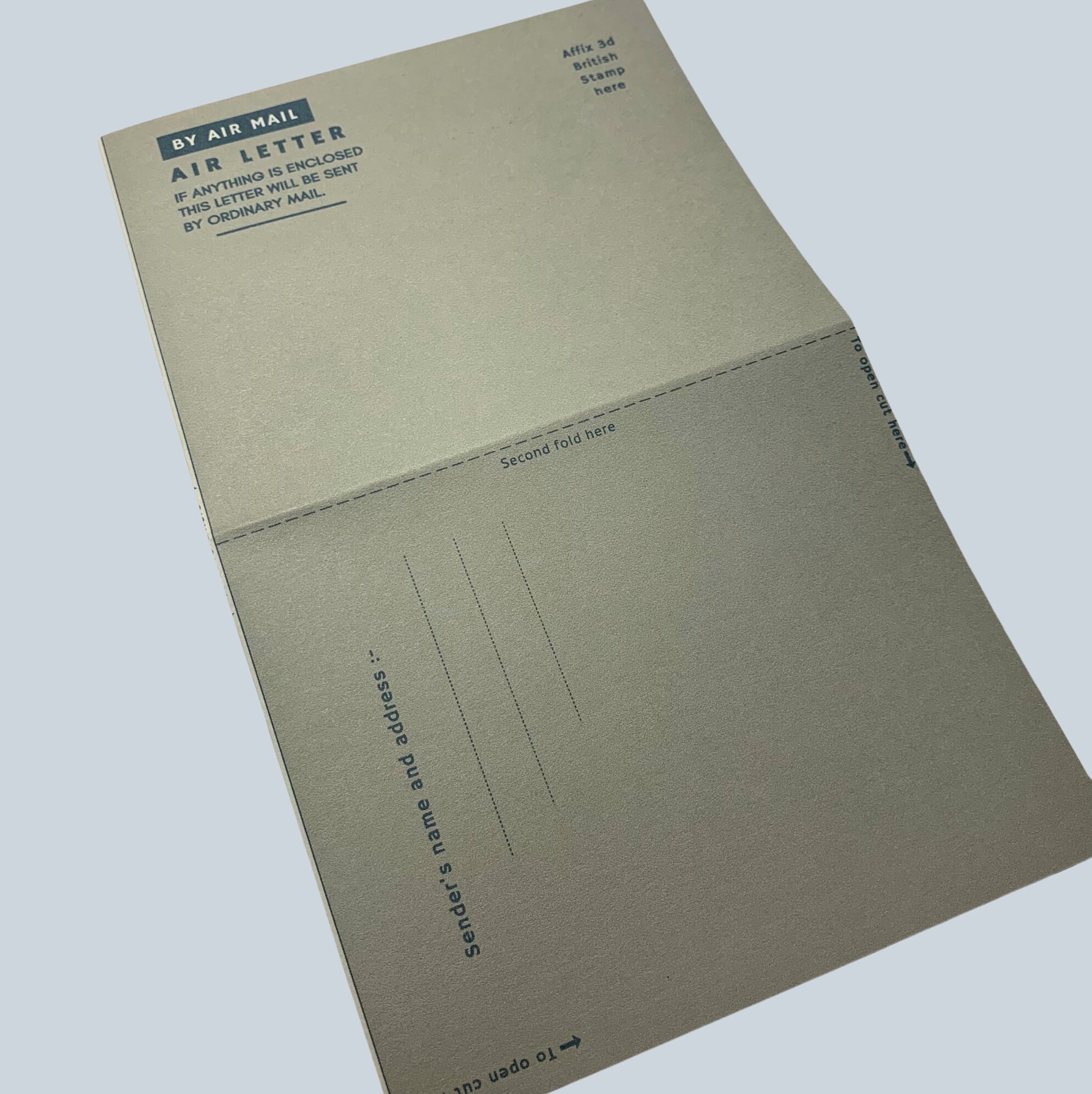 British Air Mail Air Letter, for Historical Reenactment, WW2 ...