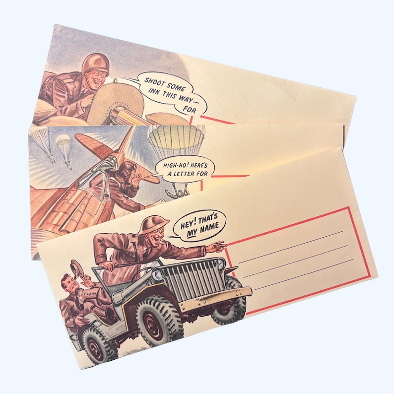 WW2 US Letter Writing Set, Humour Stationery Set, Morale Envelopes ...