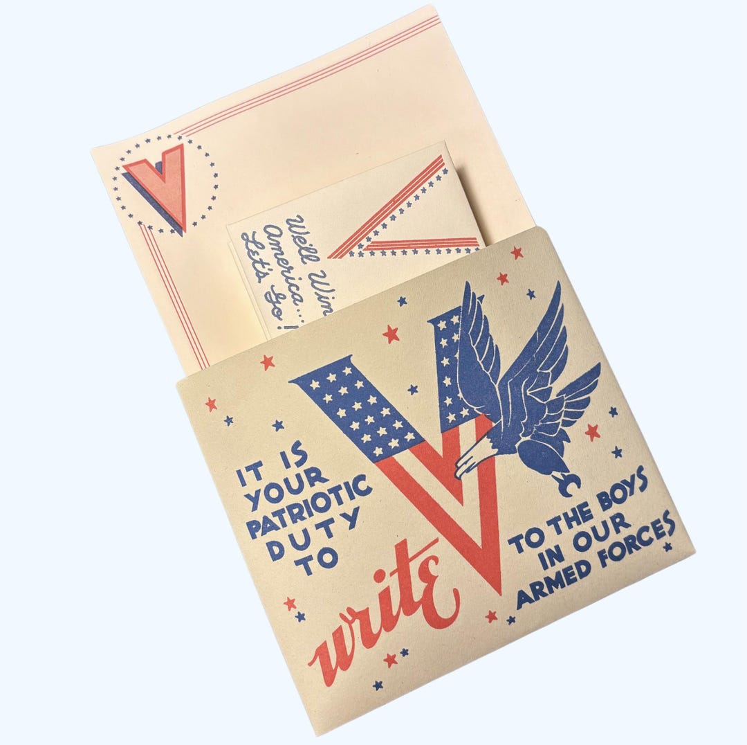 WW2 US Letter Writing Set, Morale Envelopes, Vintage Mail, Letters ...