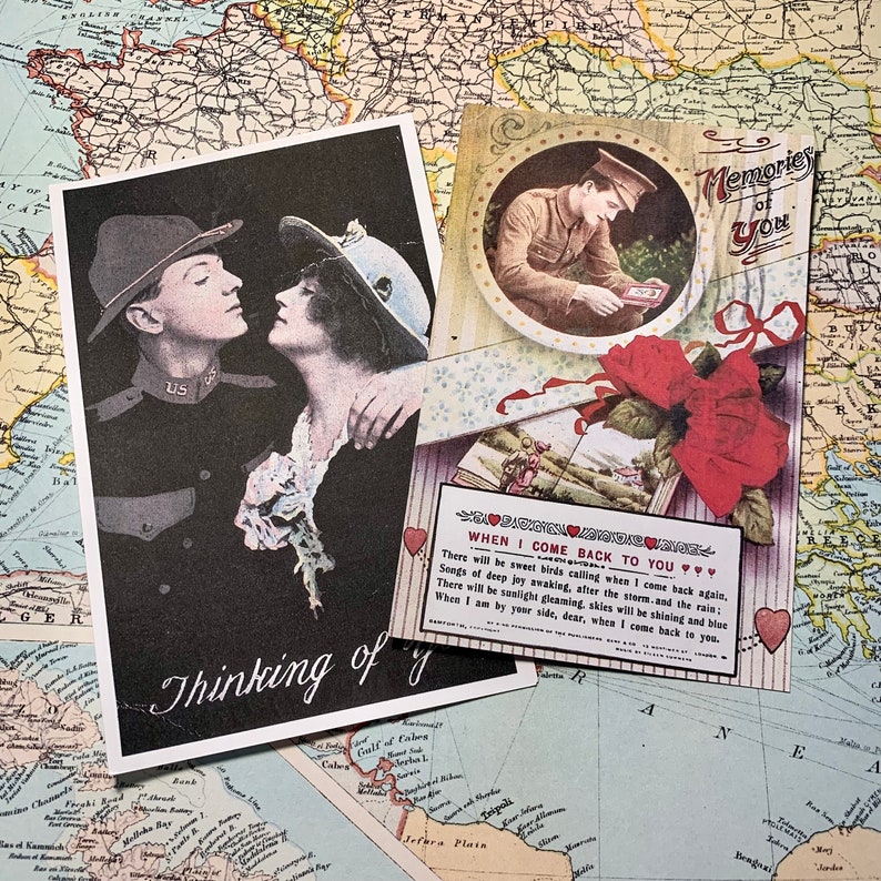 WW1 Era Postcards for WW1 Reenactment for Valentines Day - Etsy