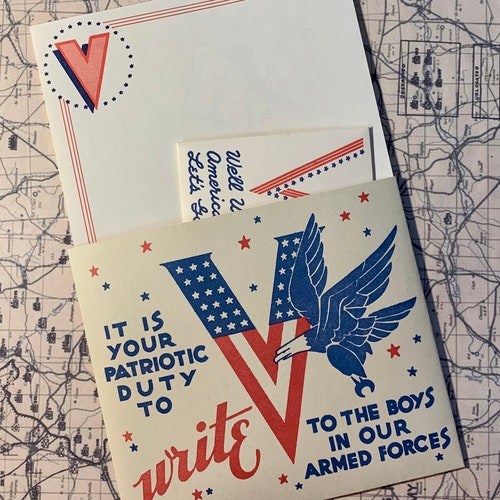 WW2 US Letter Writing Set Vintage Mail Letters Paper - Etsy
