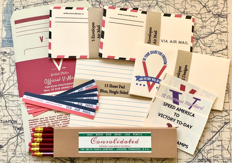 WW2 1940s Vintage Stationery Set Letter Writing Envelopes | Etsy