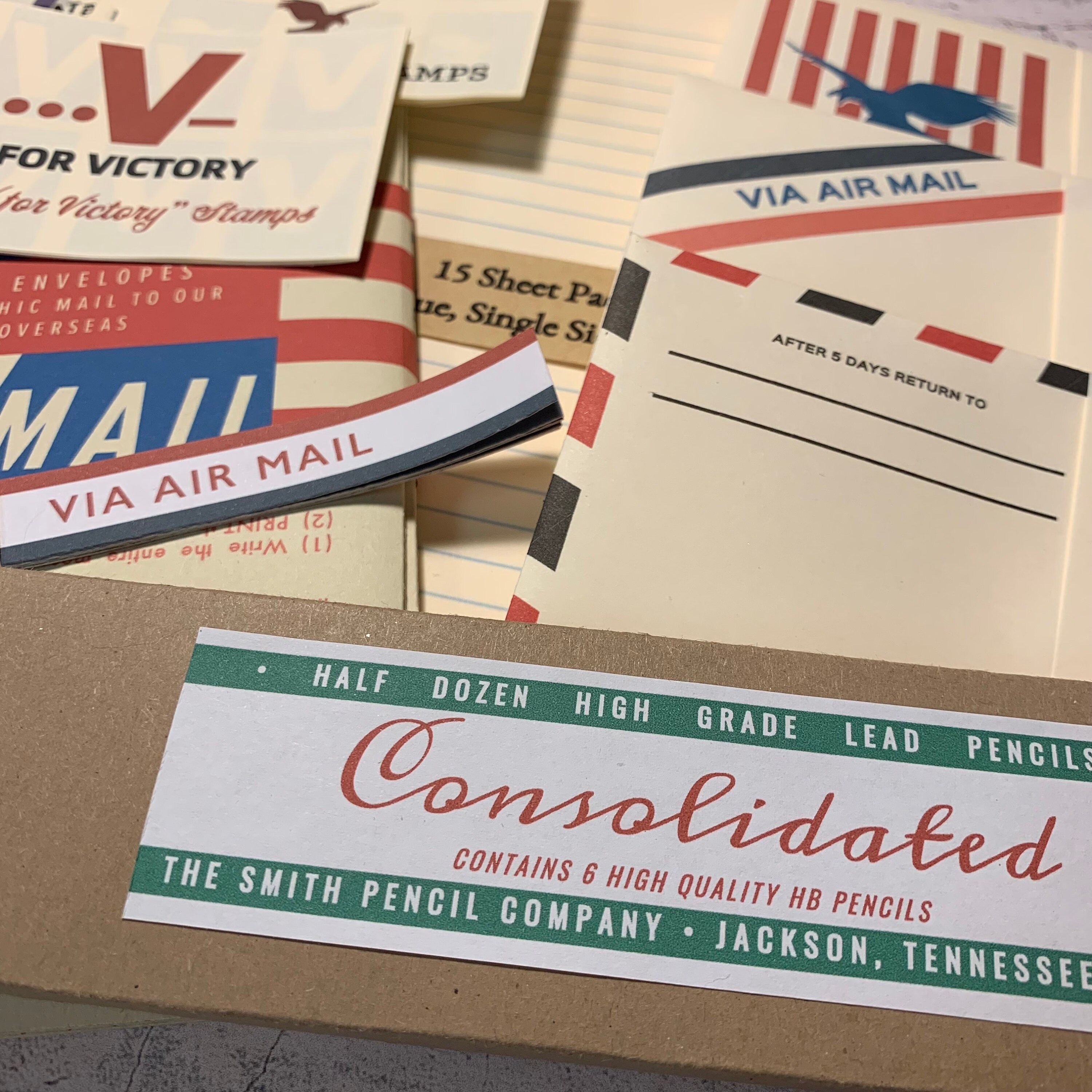 WW2 1940s Vintage Stationery Set, Letter Writing, Envelopes, Paper ...