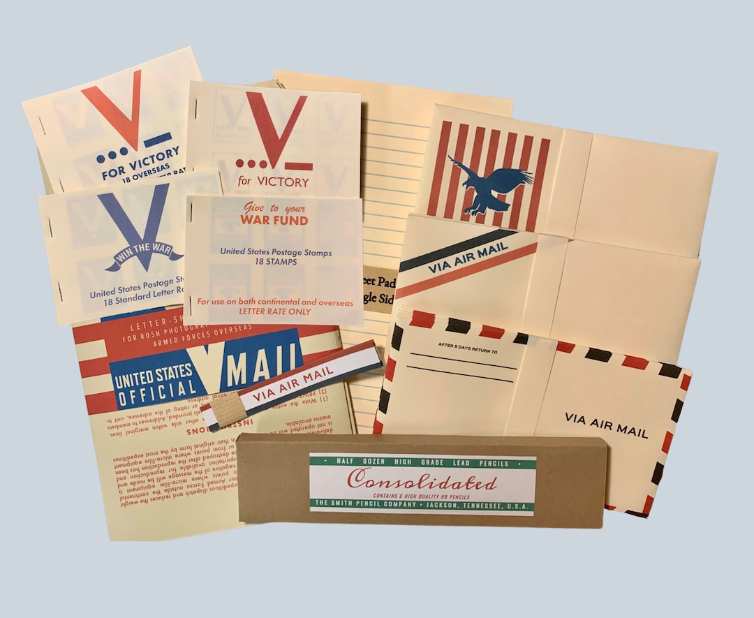 WW2 1940s Vintage Stationery Set, Letter Writing, Envelopes, Paper ...