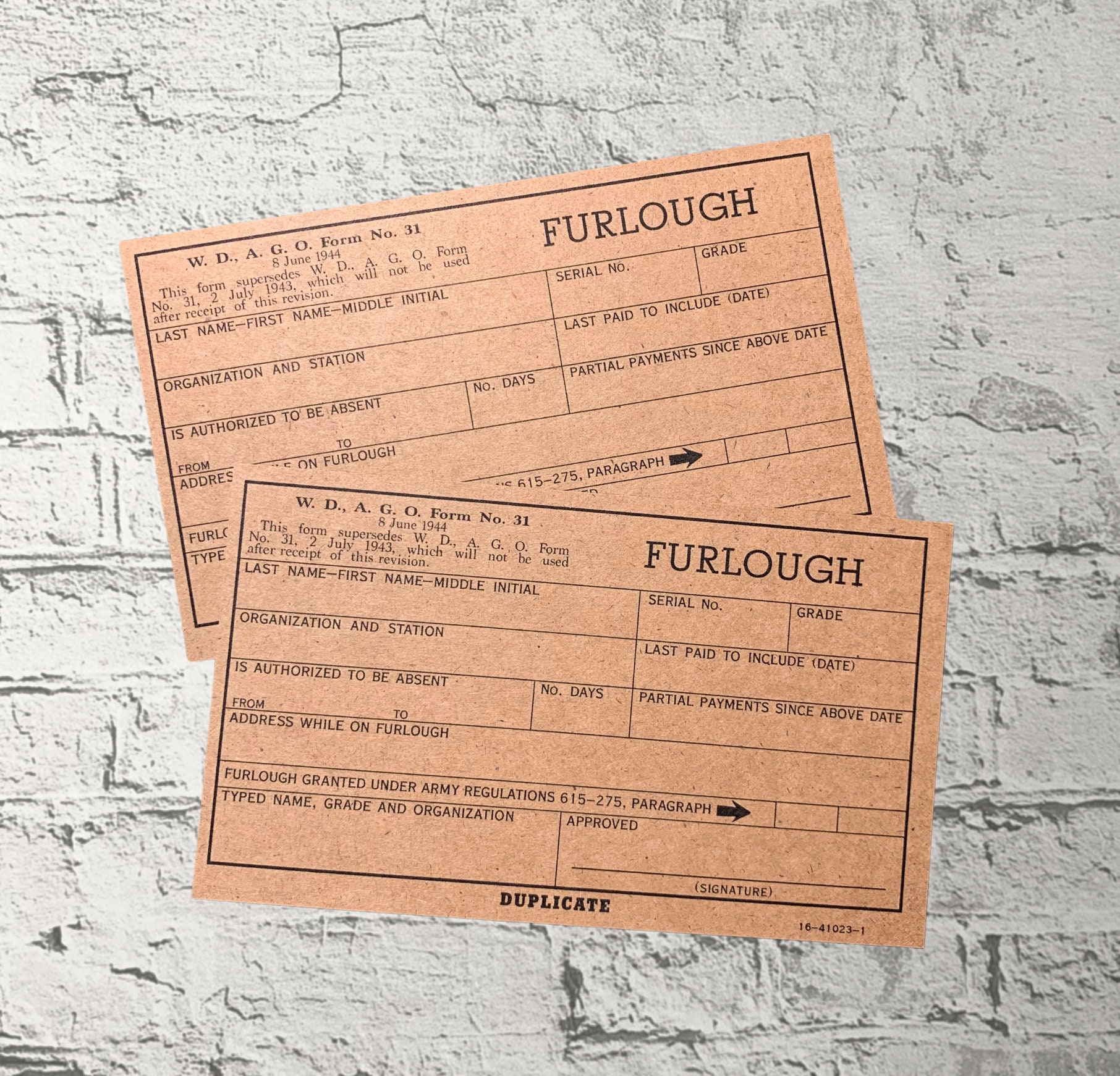 WW2 US Army Furlough Passes Vintage Paperwork WW2 Paperwork - Etsy