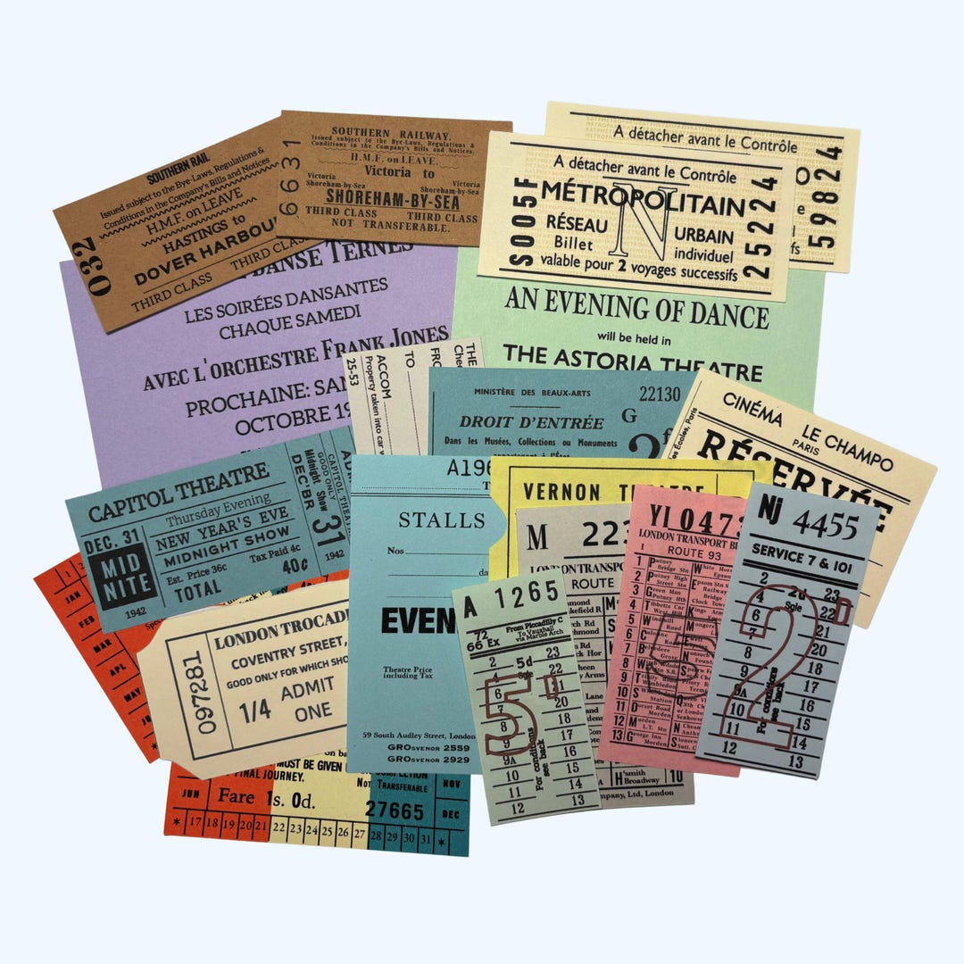 WW2 Era Ticket Stubs Set for WW2 Reenactment, Historical Reenactment ...