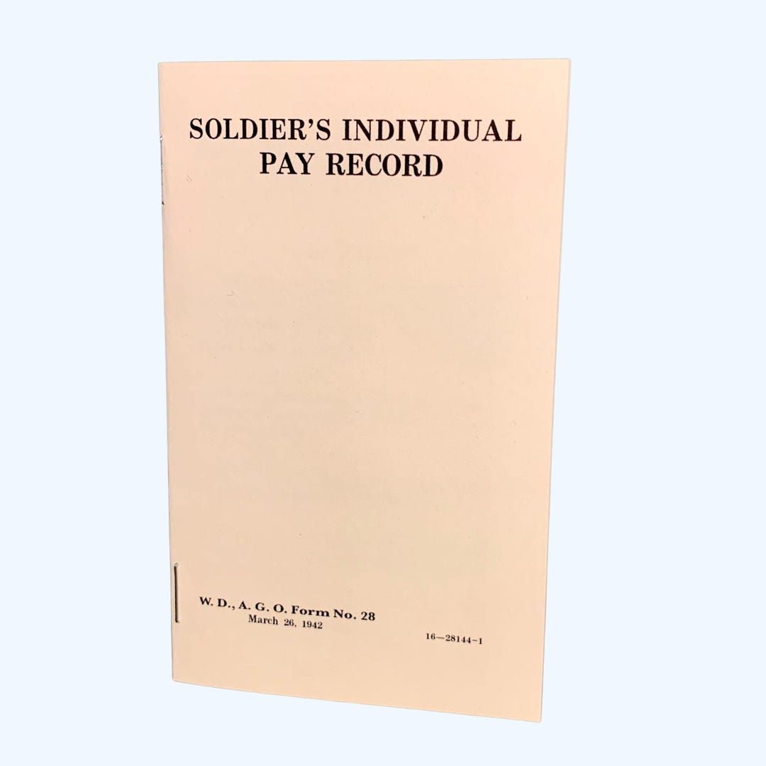 Pay Book for WW2 US Army, Vintage Paperwork, WW2 Paperwork, Army ...