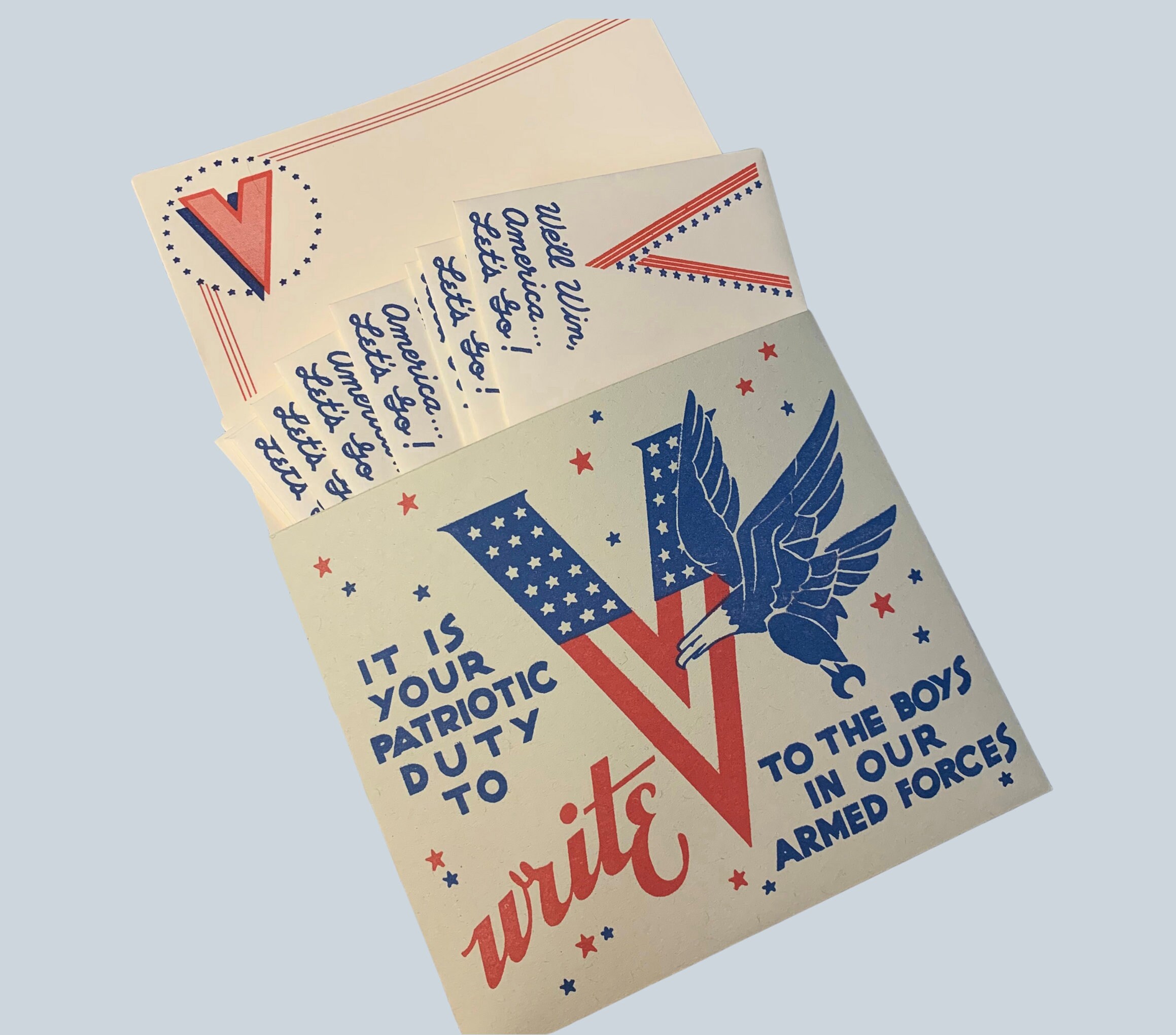 WW2 US Letter Writing Set, Morale Envelopes, Vintage Mail, Letters ...