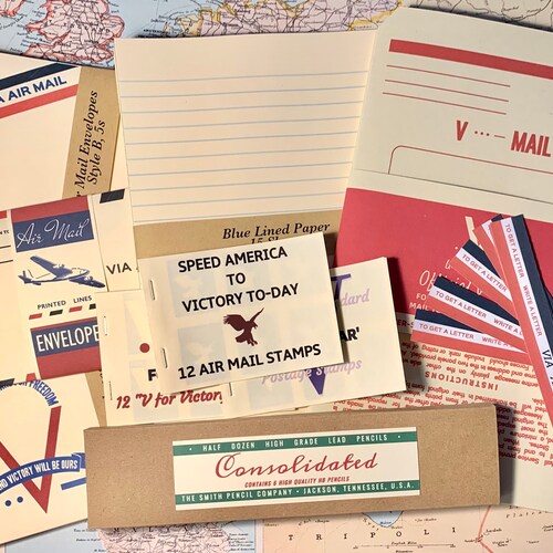 WW2 1940s Vintage Stationery Set Letter Writing Envelopes | Etsy