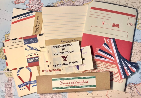 WW2 1940s Vintage Stationery Set Letter Writing Envelopes - Etsy