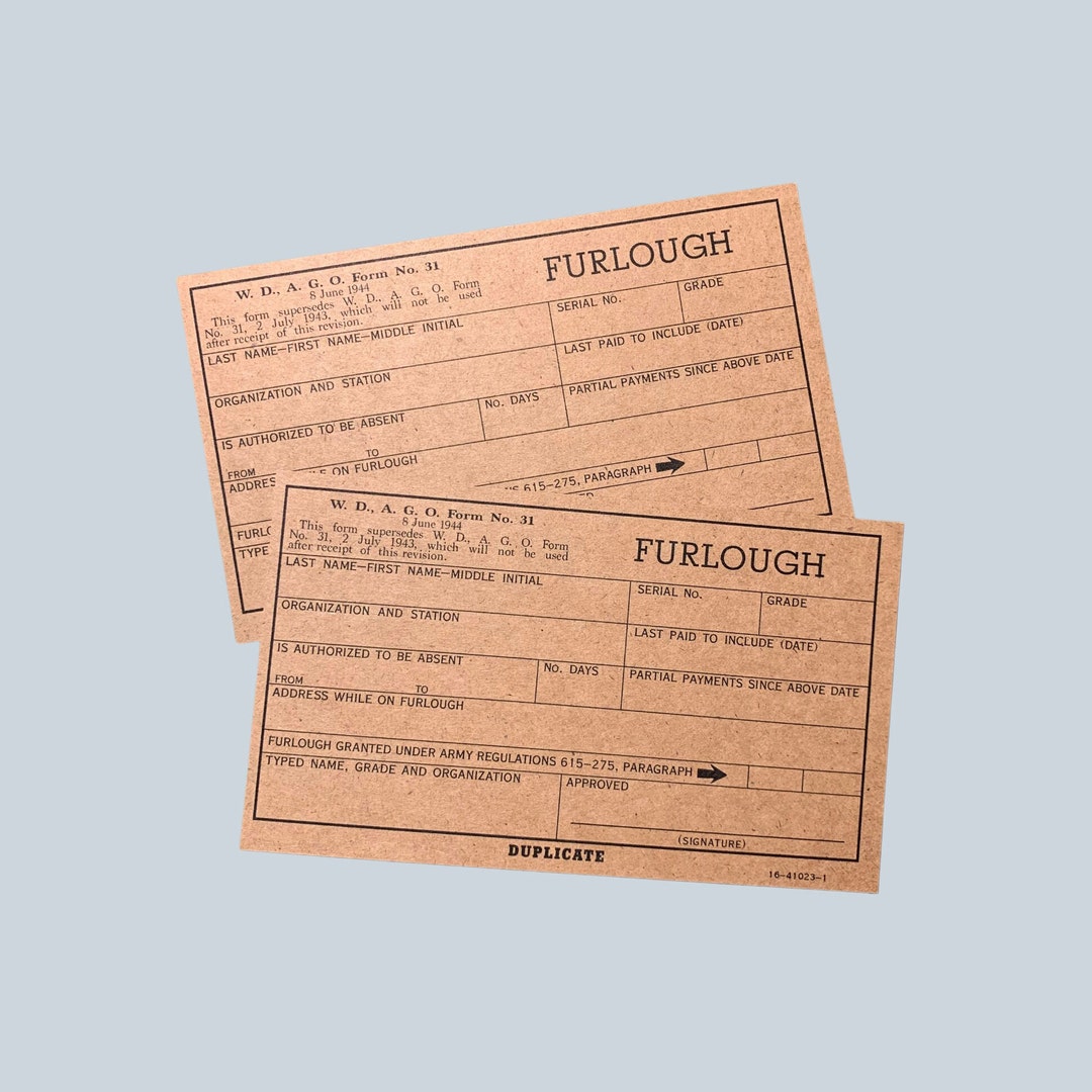 WW2 US Army Furlough Passes, Vintage Paperwork, WW2 Paperwork, Army ...