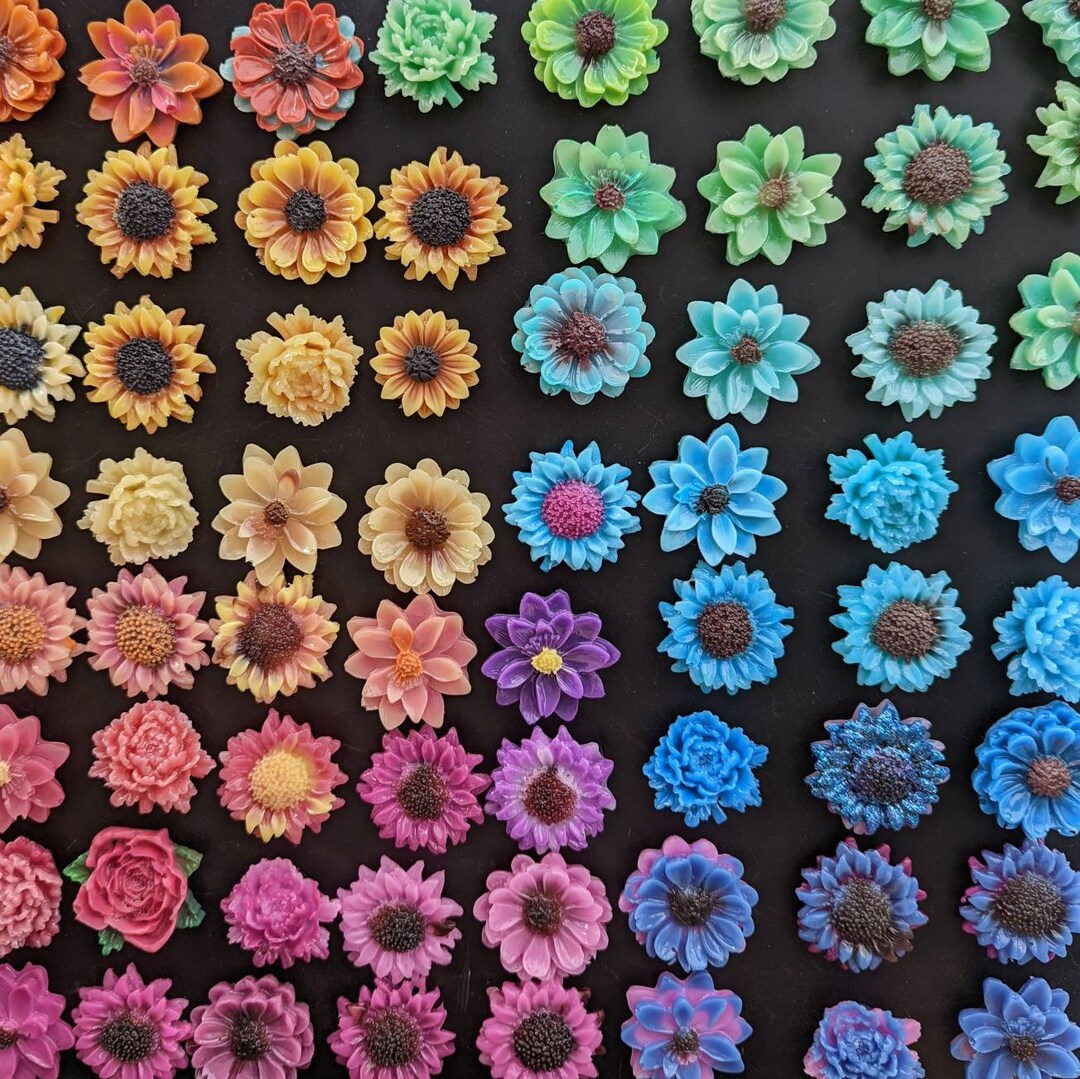 Customizable Flower Magnets - 6 Pack / 9 Pack - Colorful, Fridge ...