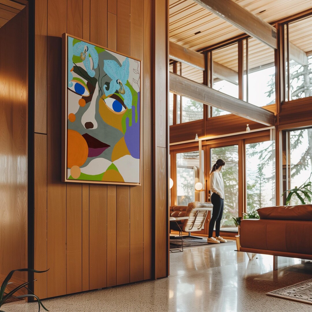 Mercí, Large Acrylic Painting on Canvas, Colourful, Contemporary Hand ...