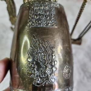 Vintage Brass Dragon Bell With Chained Mallet Antique Home Decor ...
