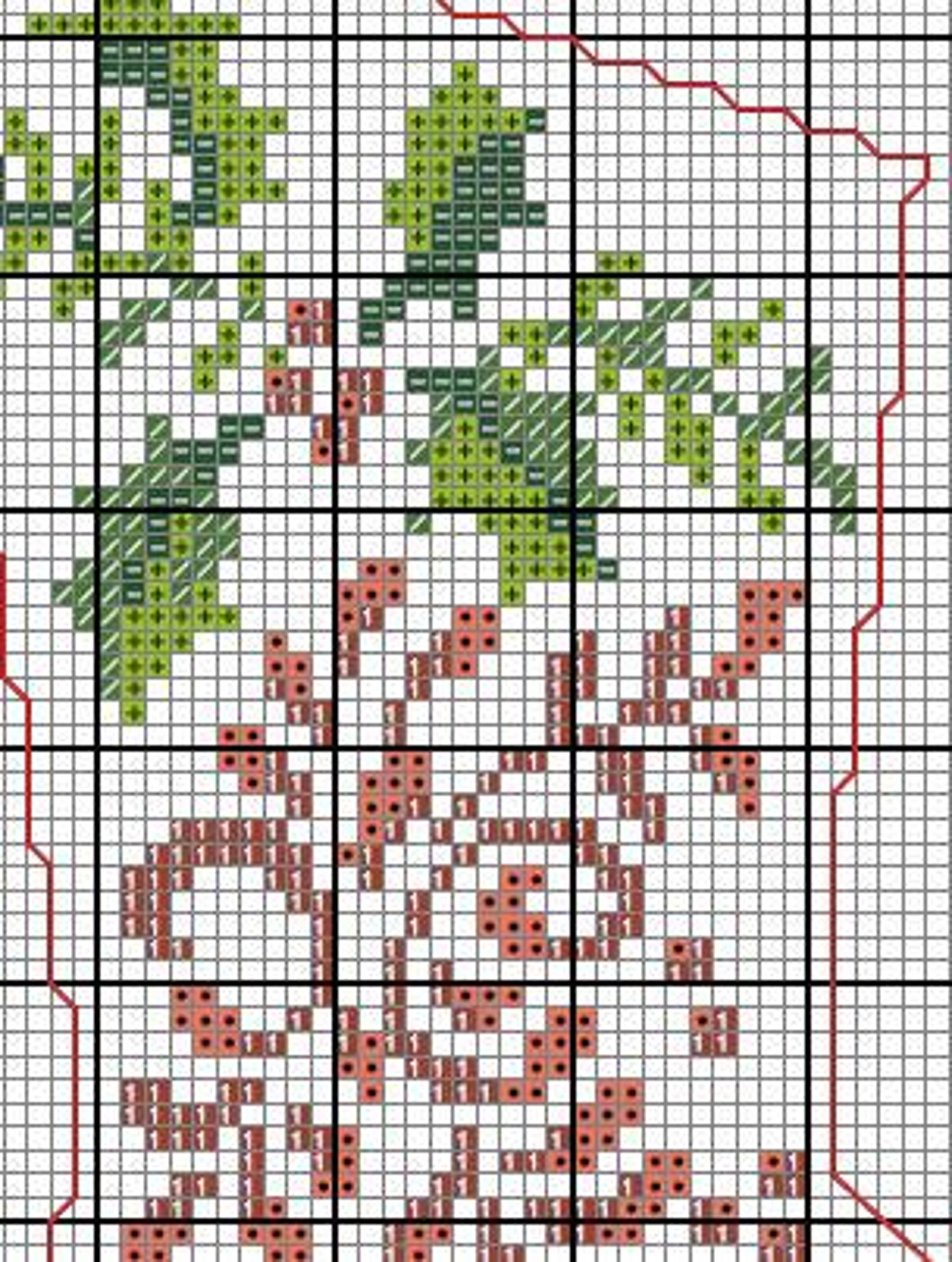 Mini Needlepoint Christmas Stocking Ornament/folk&knife Holder Counted ...